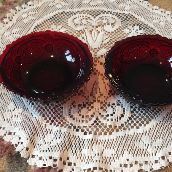Avon | Kitchen | Vintage Avon Cape Cod Ruby Red Collection Set Of Two ...